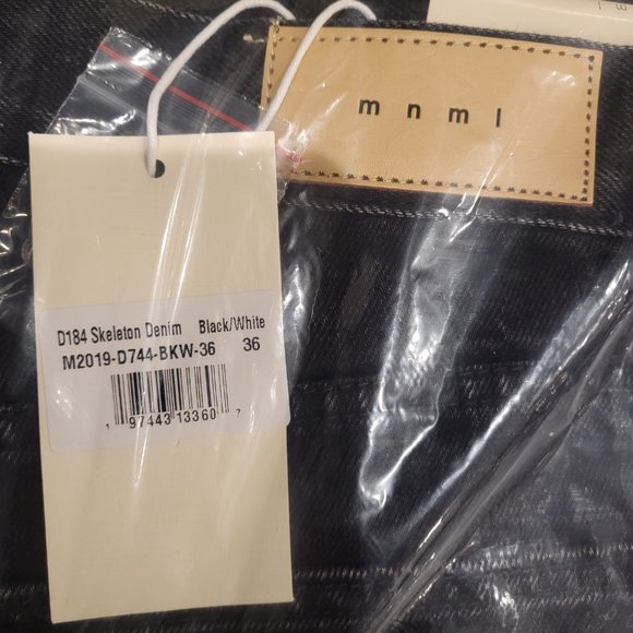MNML | Jeans | Mnml Skeleton Jeans New Many Sizes Blackwhite Denim ...